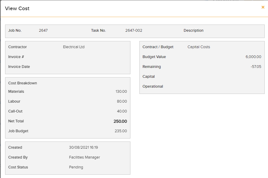 Job Costs - Trackplan Knowledgebase