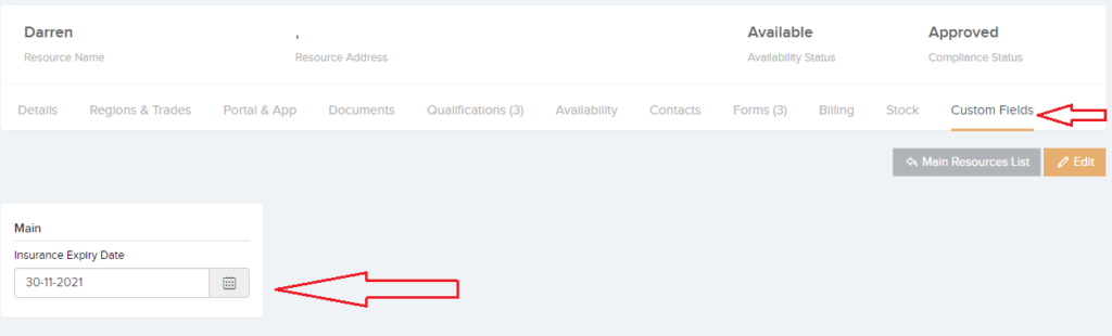 Resource Custom Fields - Trackplan Knowledgebase